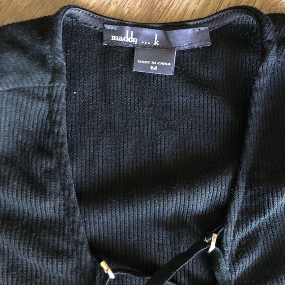 Maddy K | Tops | New Maddy K Black Lace Up Bodysuit | Poshmark